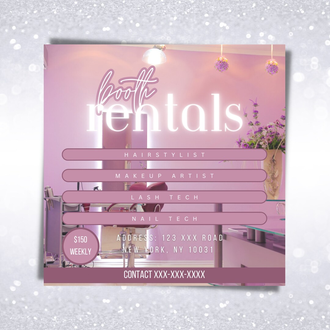 Booth Rental Flyer Salon Flyer Booth Rental Template Social Media Flyer ...