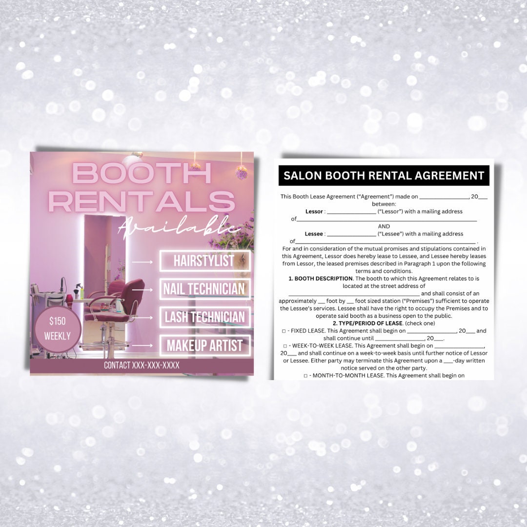 Booth Rental Flyer & Salon Booth Rental Agreement | Salon Flyer | Booth ...
