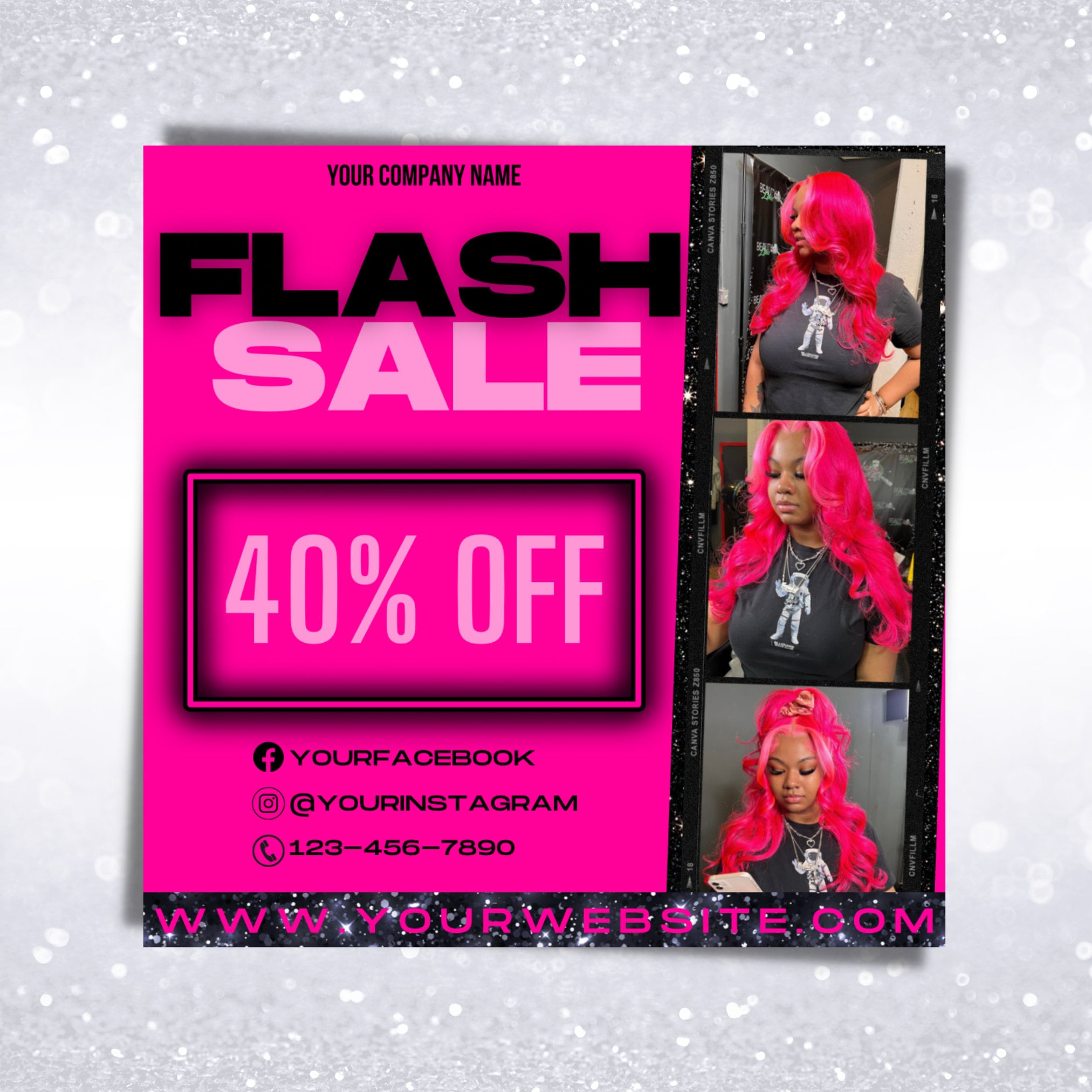 Boutique Flash Sale Flyer Template Hair Flyer Special Spring Sale Flyer ...