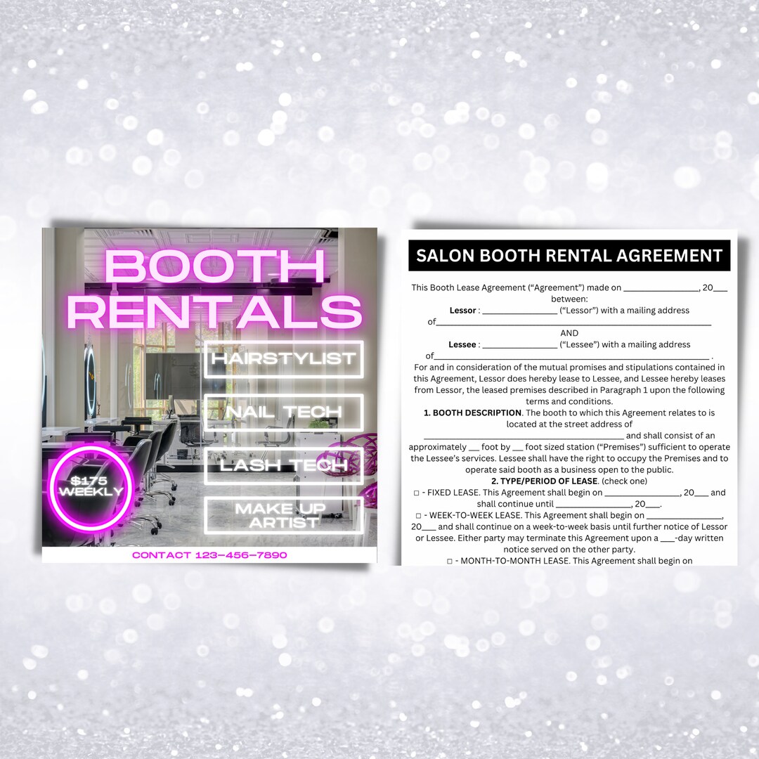 Booth Rental Flyer & Salon Booth Rental Agreement Salon Flyer Booth ...