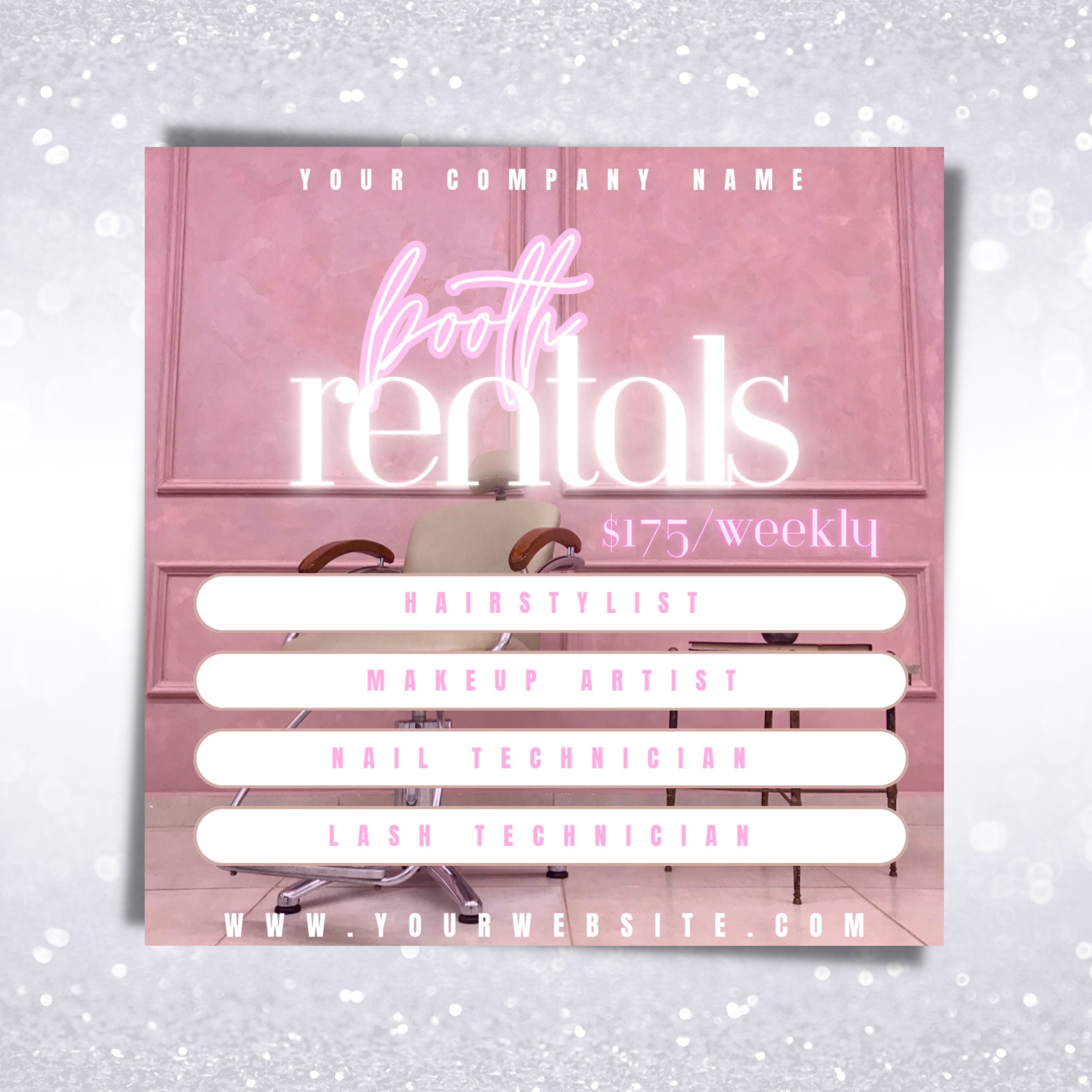 Booth Rental Flyer Salon Flyer Booth Rental Template - Etsy