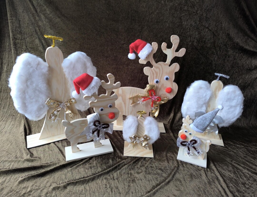 Christmas Standee Angel | Reindeer | Wooden Standee | Christmas ...