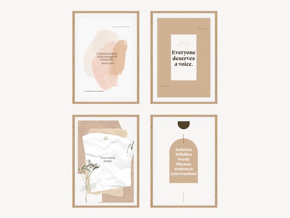 Digital File 4 Minimalistic Modern SLP Posters Speech - Etsy