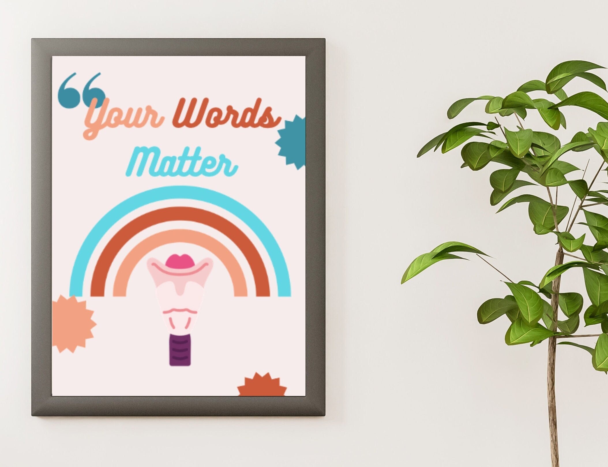 DIGITAL FILE, Your Words Matter, Speech Therapy Print, Speech Therapy ...