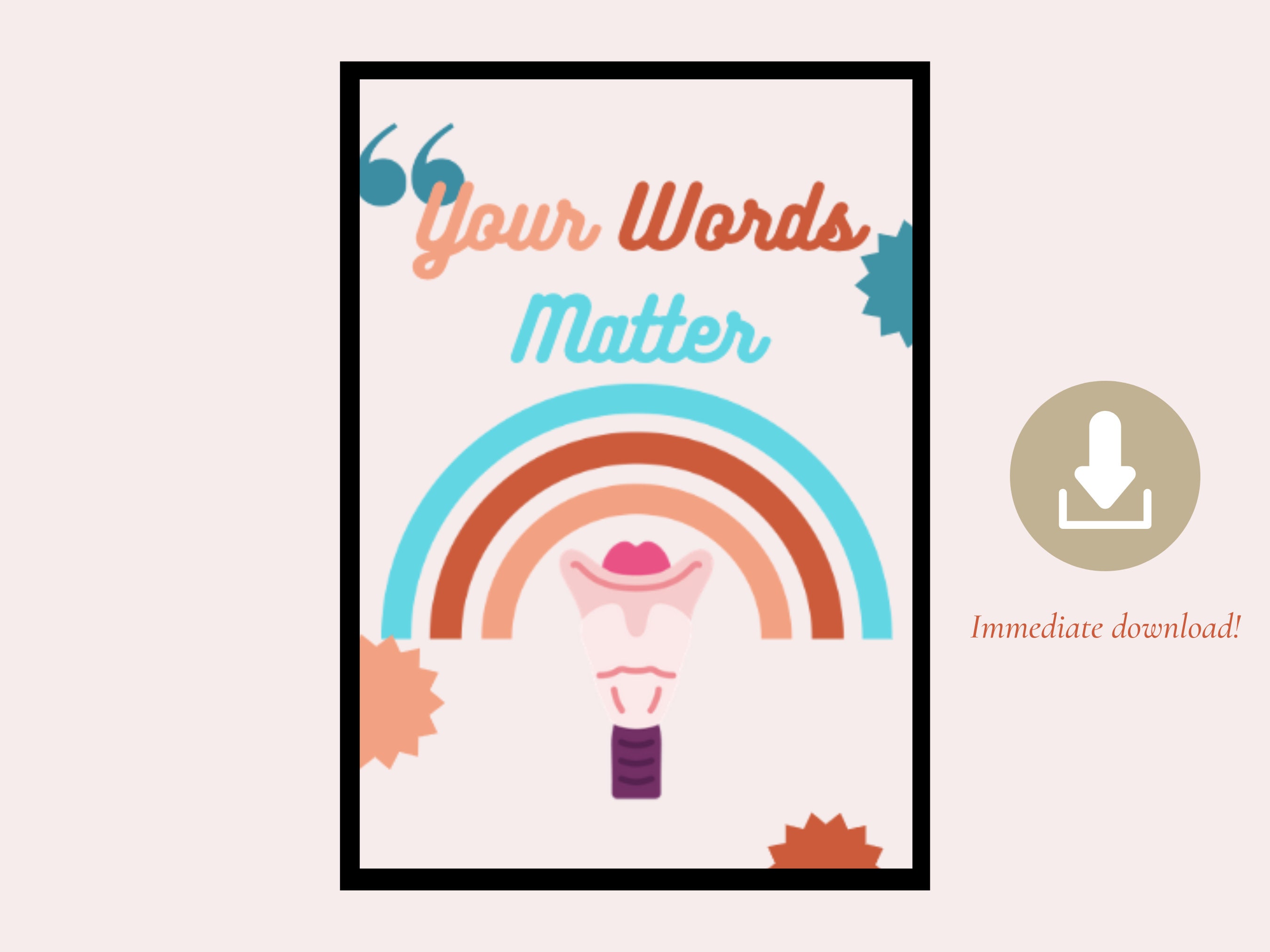 DIGITAL FILE, Your Words Matter, Speech Therapy Print, Speech Therapy ...