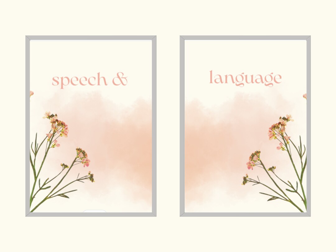 Digital File, Floral Print, Speech and Language, Speech Therapy Sign ...