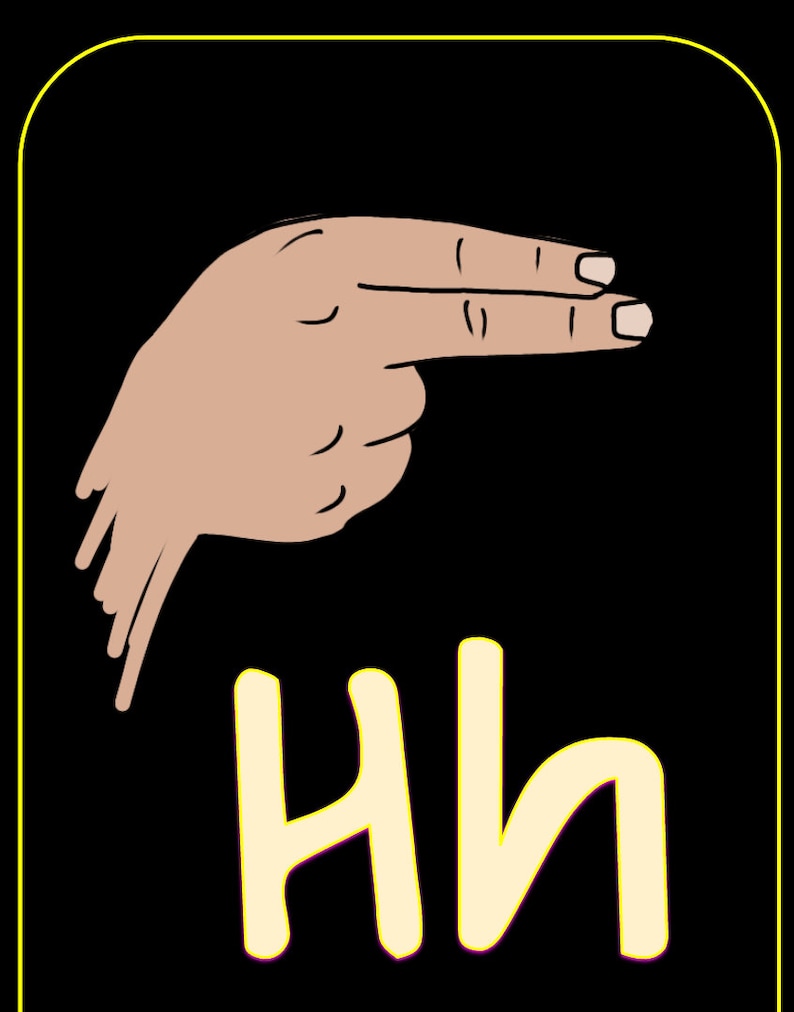 ASL PRINTABLE Alphabet for Classroom - Neon - Etsy