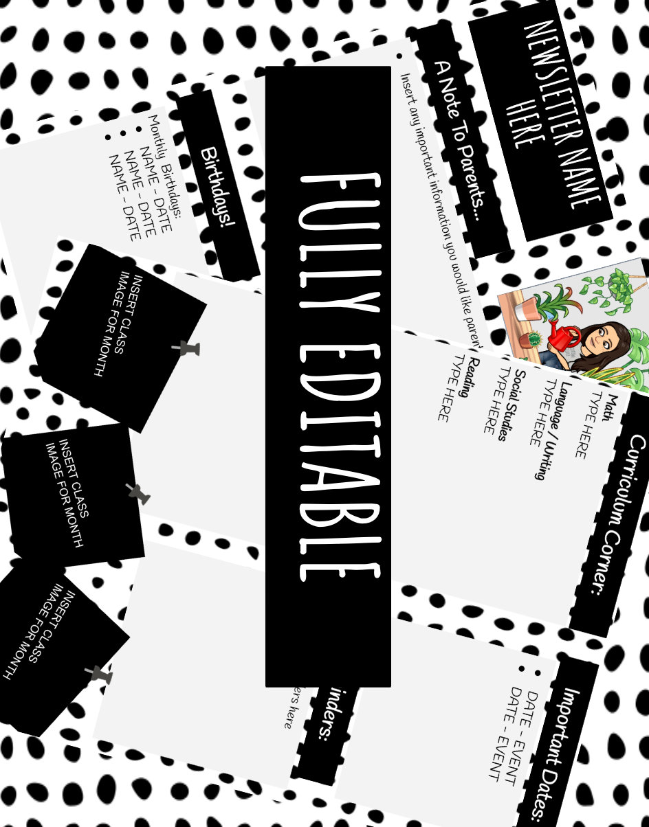 Fully EDITABLE Monthly Newsletter TEMPLATE Dot Theme - Etsy