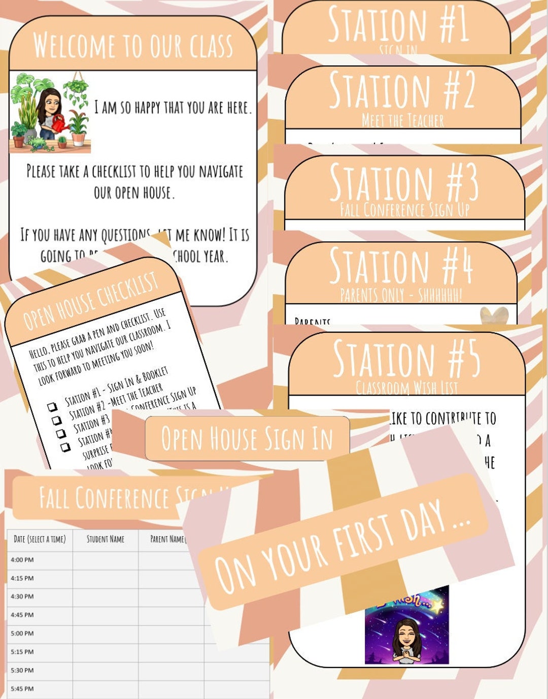 EDITABLE Classroom Open House BOHO VINTAGE Theme - Etsy