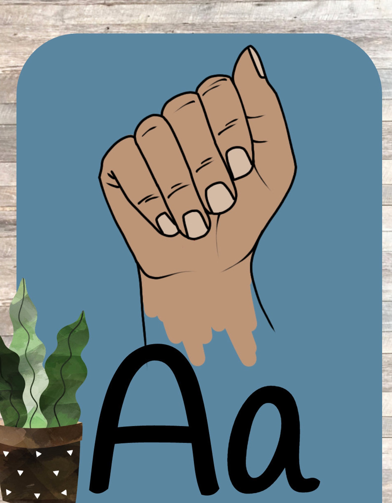 ASL PRINTABLE Alphabet for Classroom - Plant - Etsy