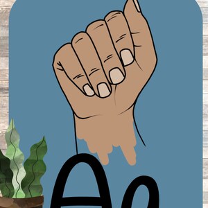 ASL PRINTABLE Alphabet for Classroom - Plant - Etsy