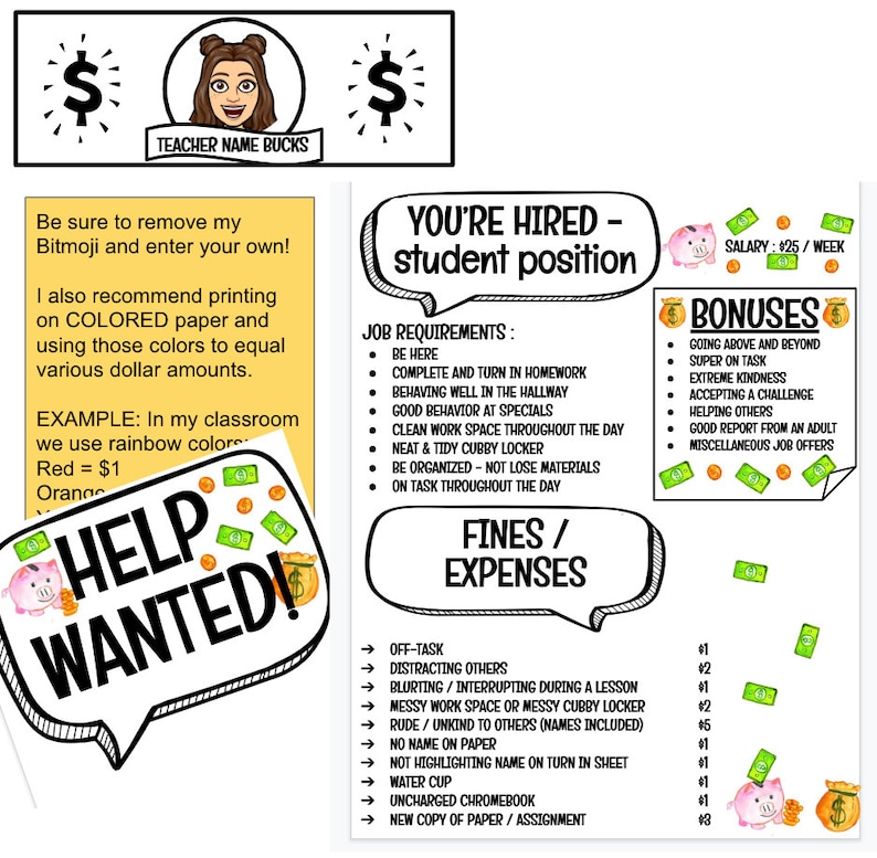 Classroom Economy / Shop - FULLY EDITABLE DIGITAL - Etsy