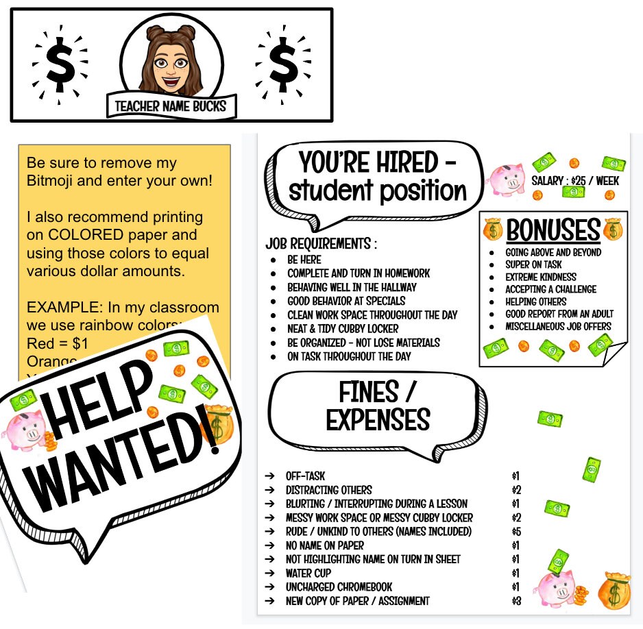 Classroom Economy / Shop - FULLY EDITABLE DIGITAL - Etsy