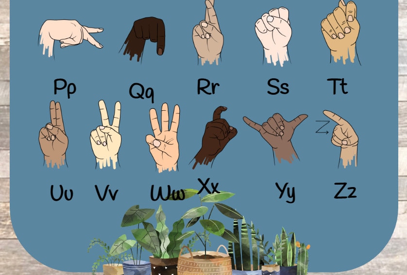 ASL PRINTABLE Alphabet for Classroom - Plant - Etsy