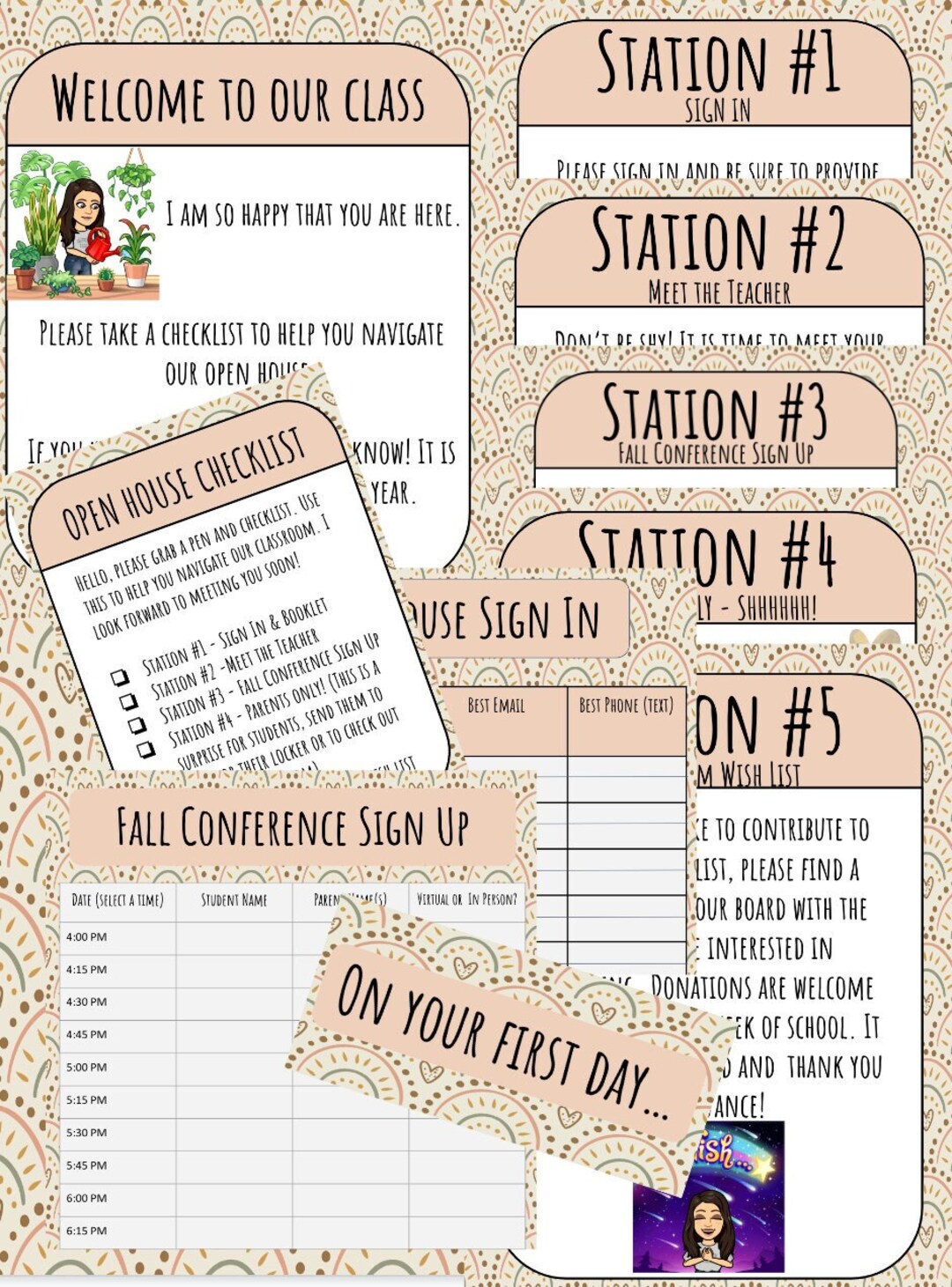 EDITABLE Classroom Open House BOHO RAINBOW Theme - Etsy