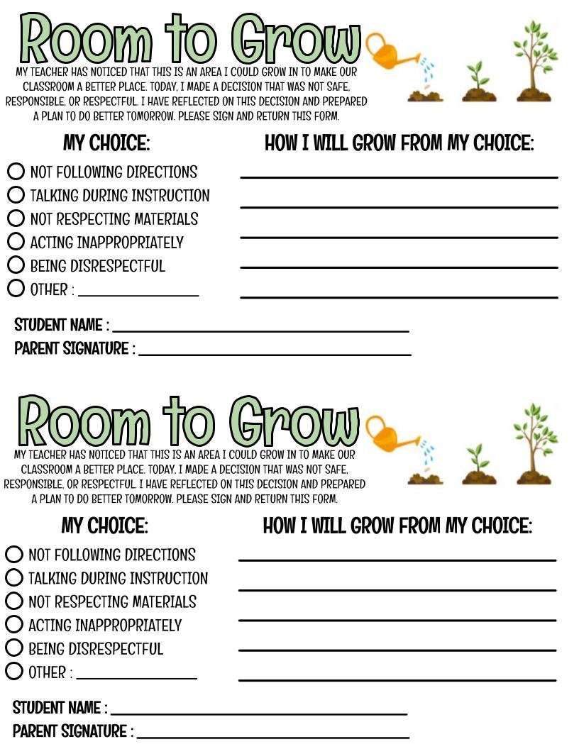 Student Growth Reflection Form - Etsy