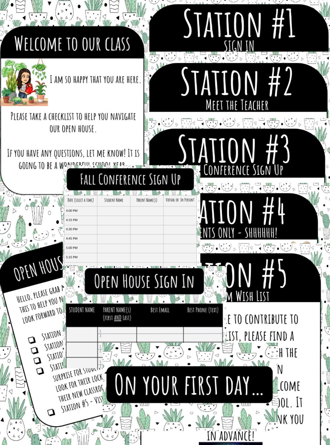 EDITABLE Classroom Open House CACTUS Theme - Etsy