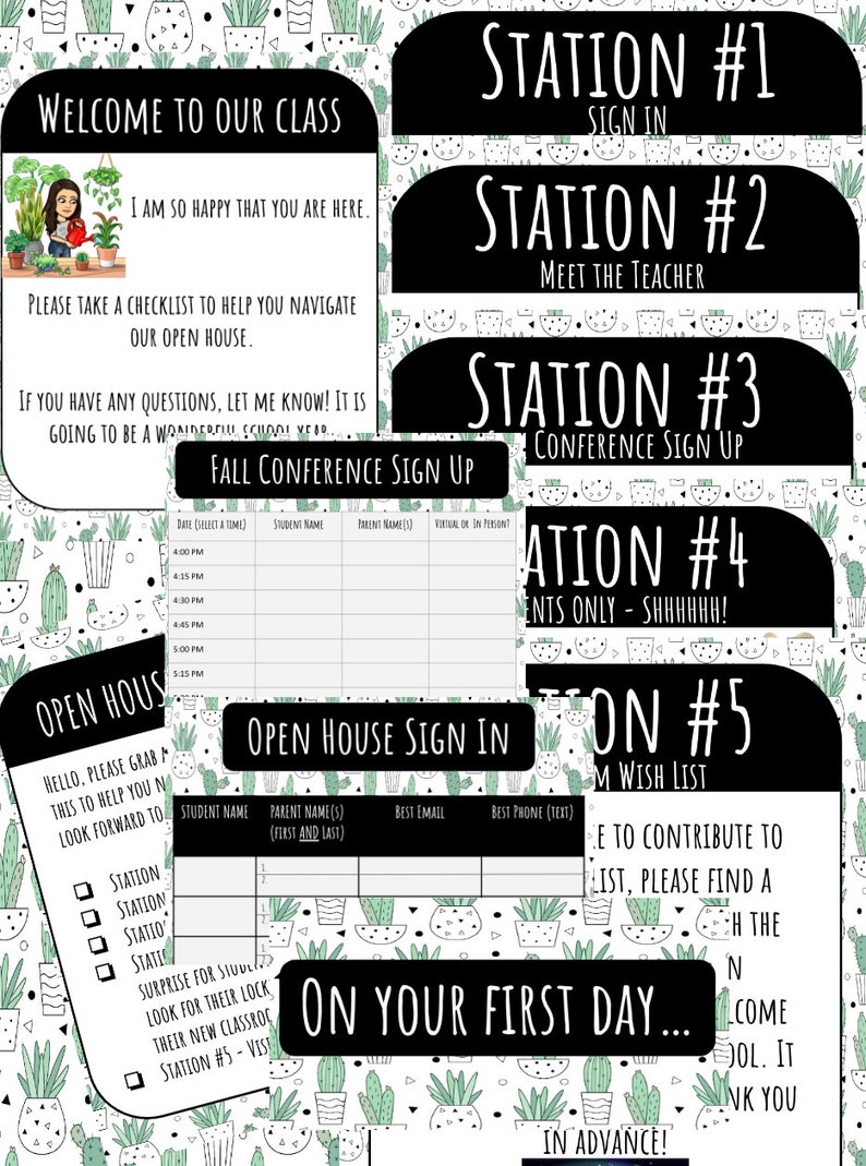 EDITABLE Classroom Open House CACTUS Theme - Etsy