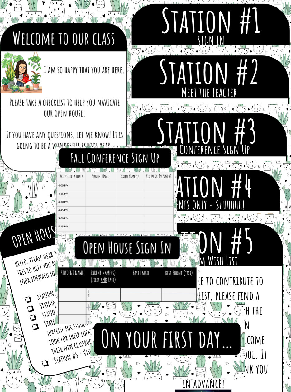 EDITABLE Classroom Open House CACTUS Theme - Etsy