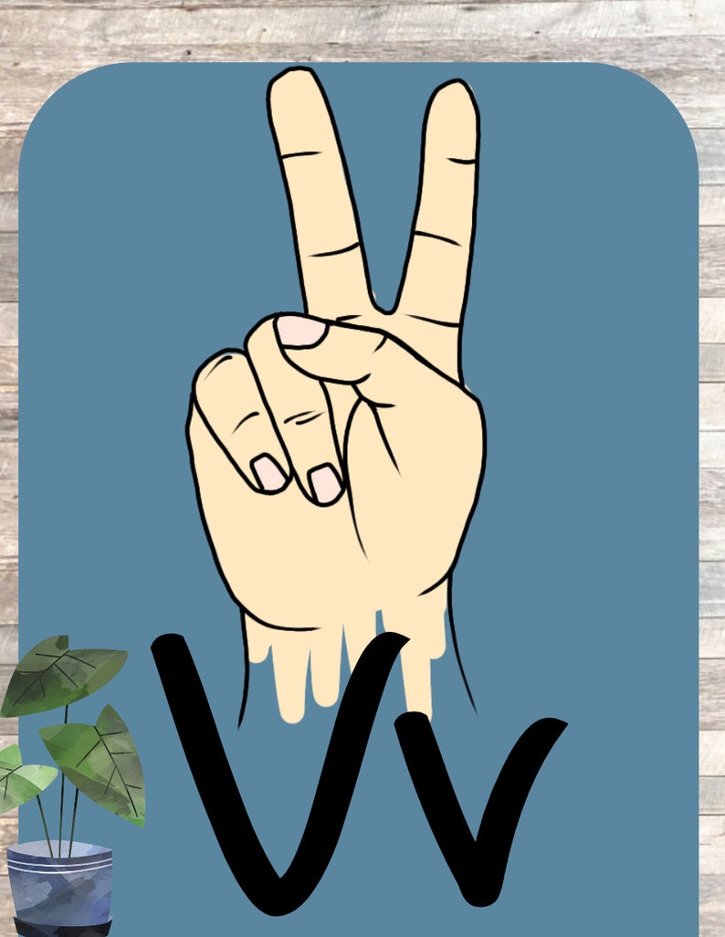 ASL PRINTABLE Alphabet for Classroom - Plant - Etsy