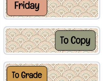 BOHO 10 Drawer Labels L Editable - Etsy