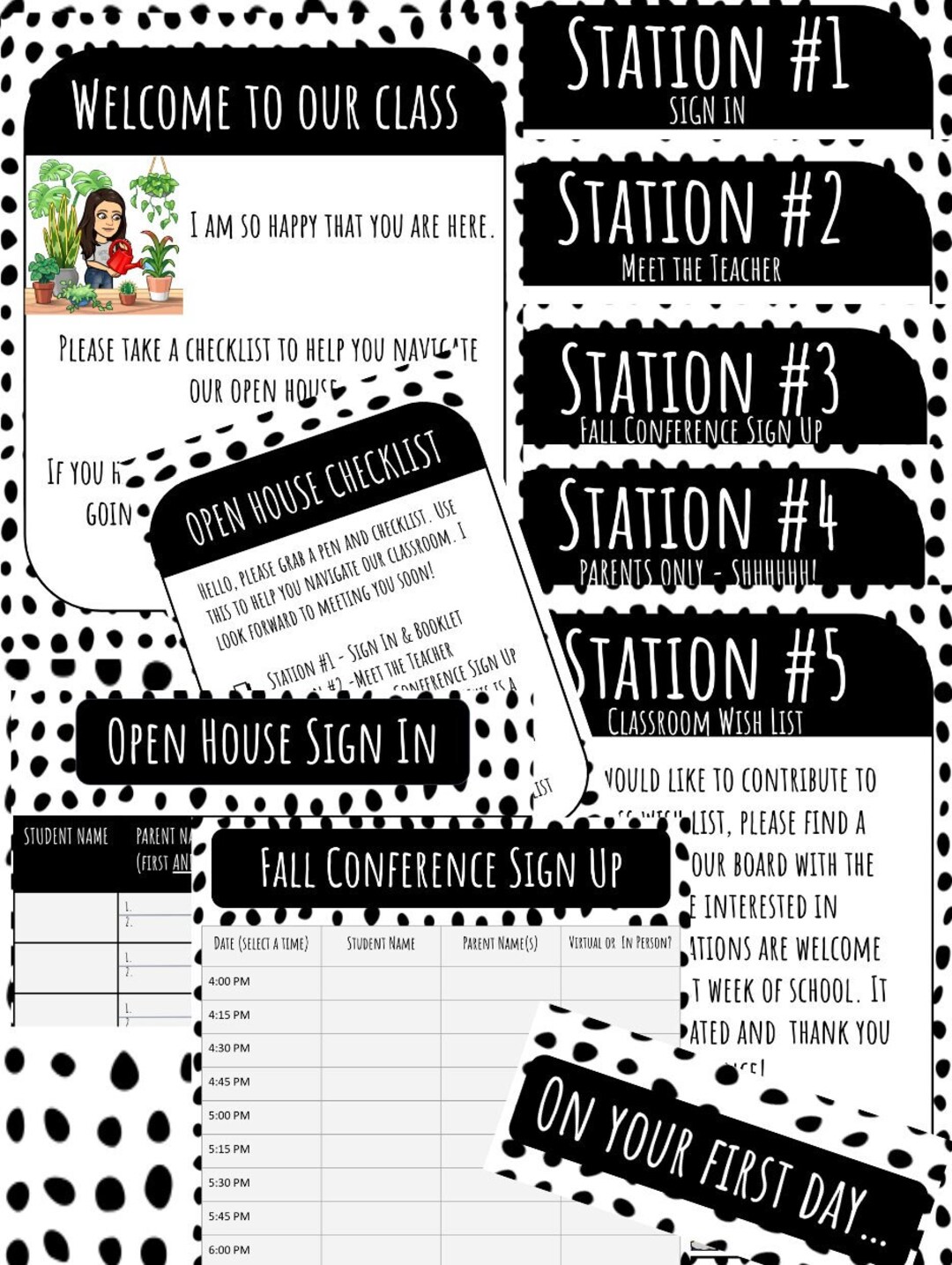 EDITABLE Classroom Open House DOT THEME - Etsy