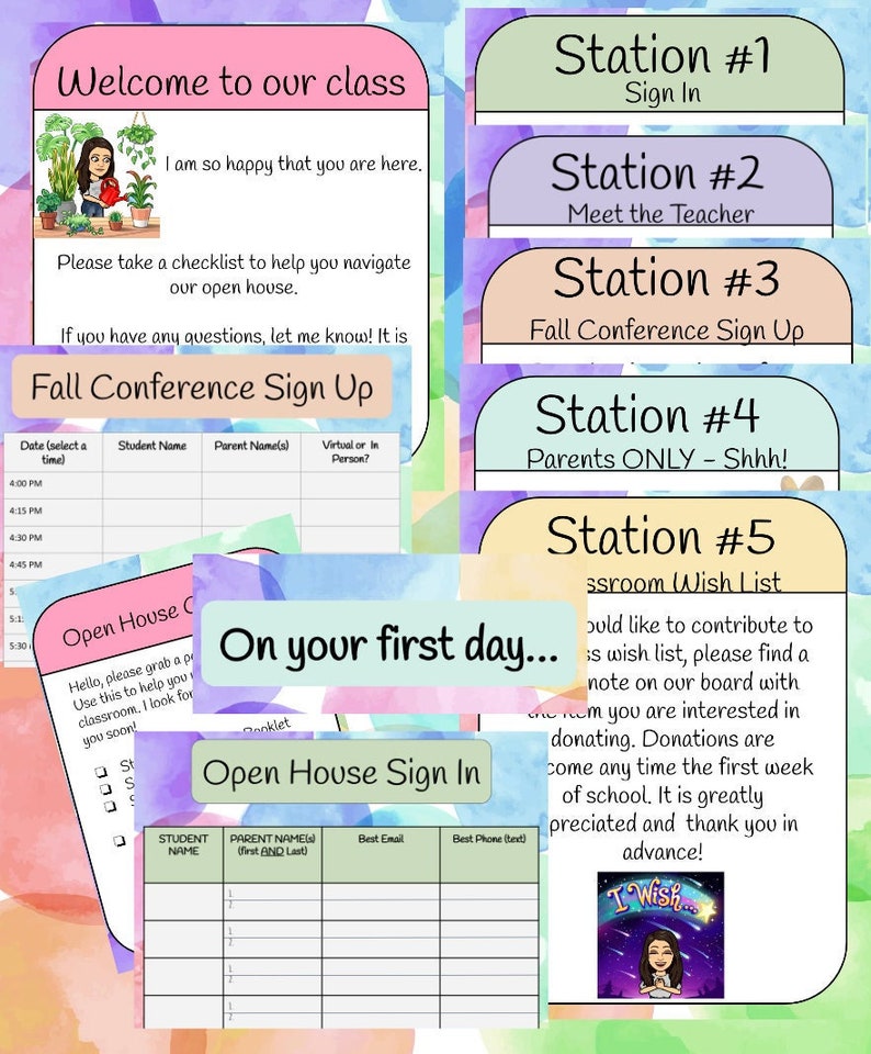 EDITABLE Classroom Open House RAINBOW Theme - Etsy