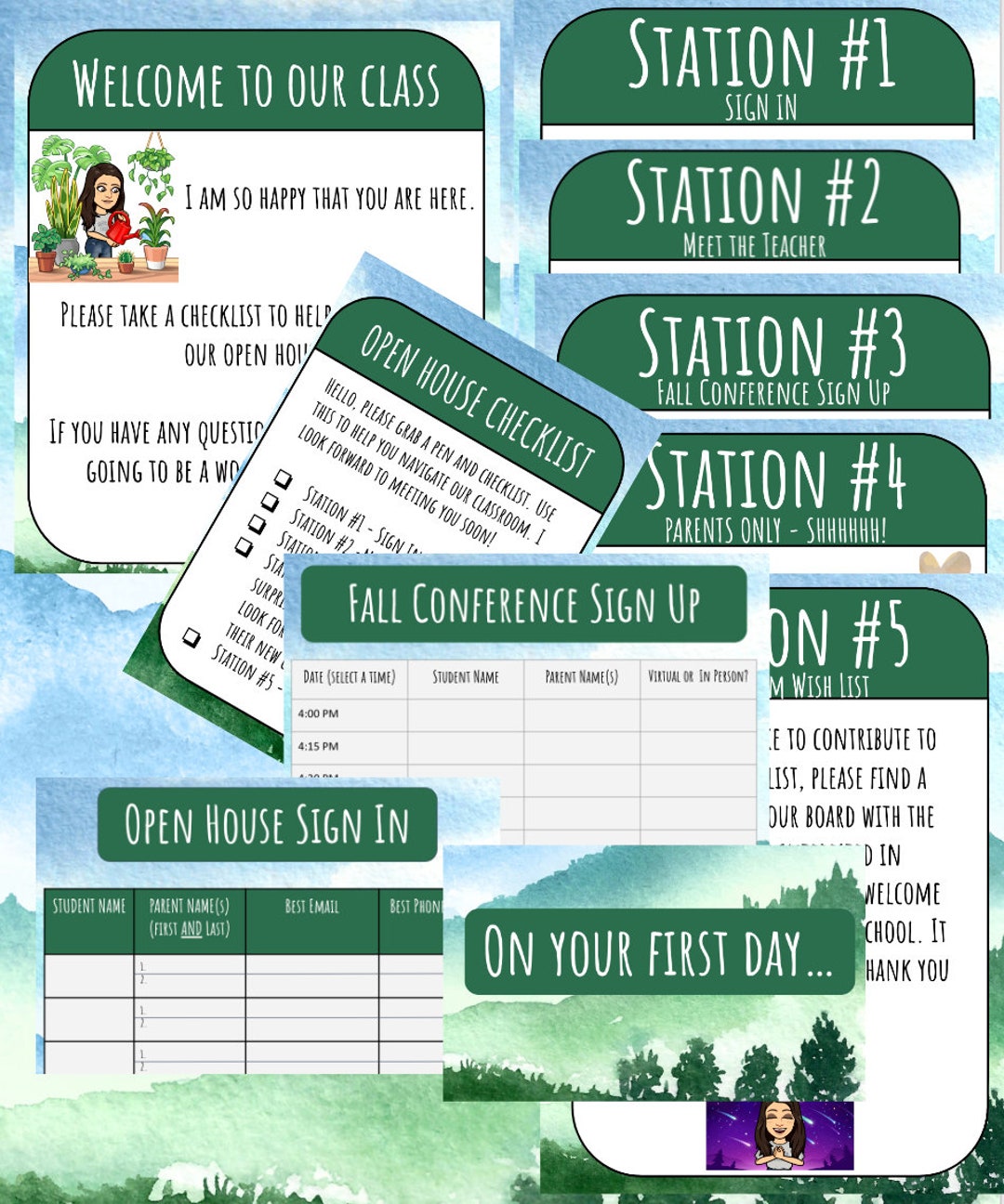 EDITABLE Classroom Open House MOUNTAIN Theme - Etsy