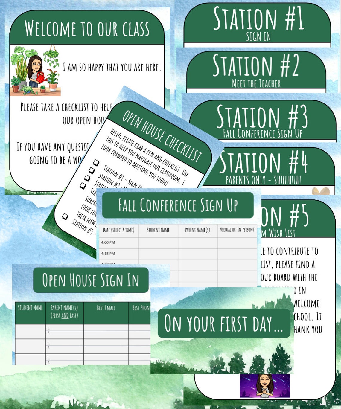 EDITABLE Classroom Open House MOUNTAIN Theme - Etsy