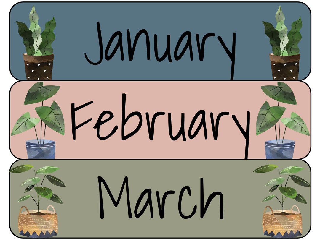 Boho Neutral Plant Calendar - FULLY EDITABLE - Etsy