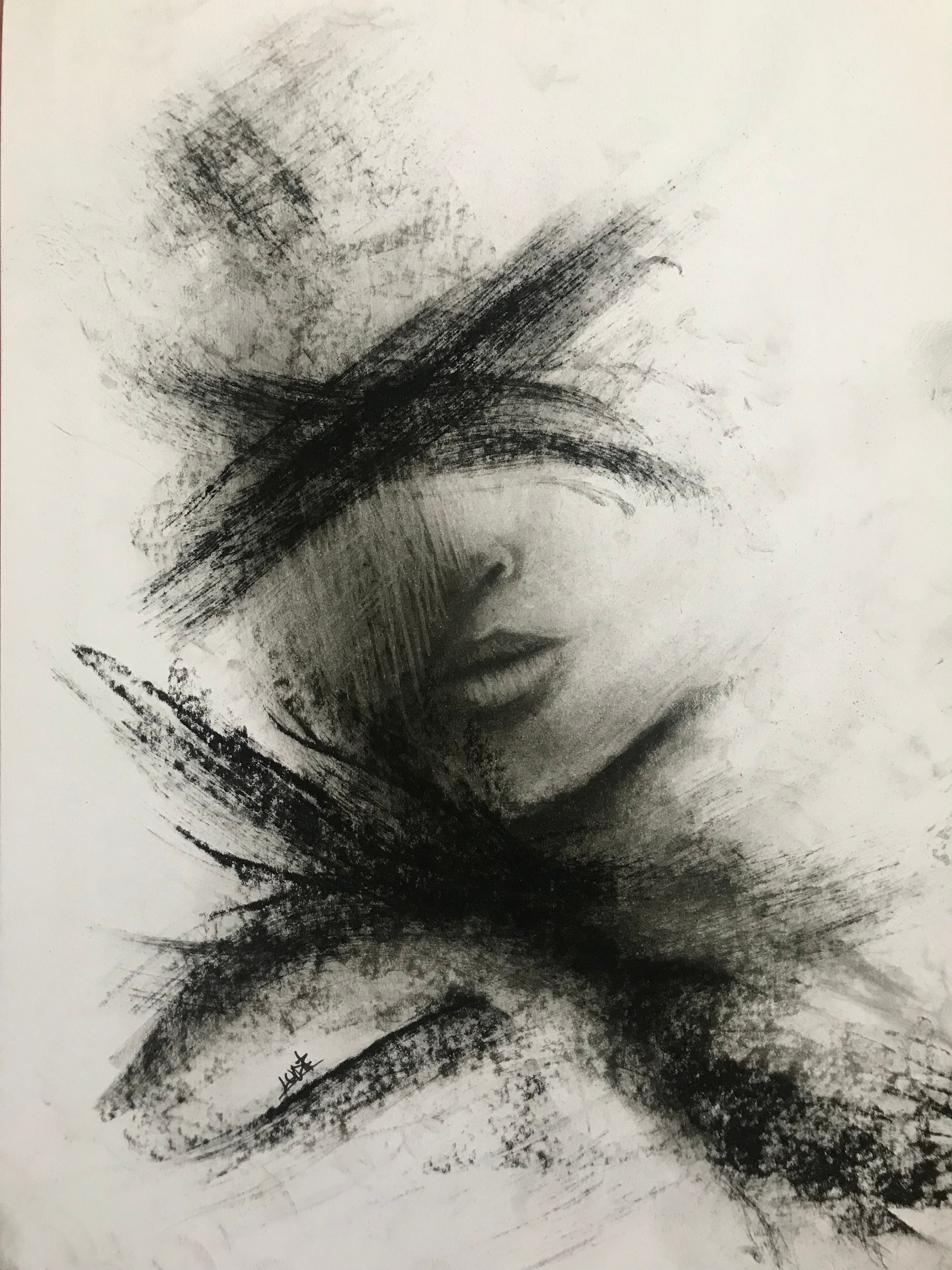 Abstract Charcoal Drawing Ideas