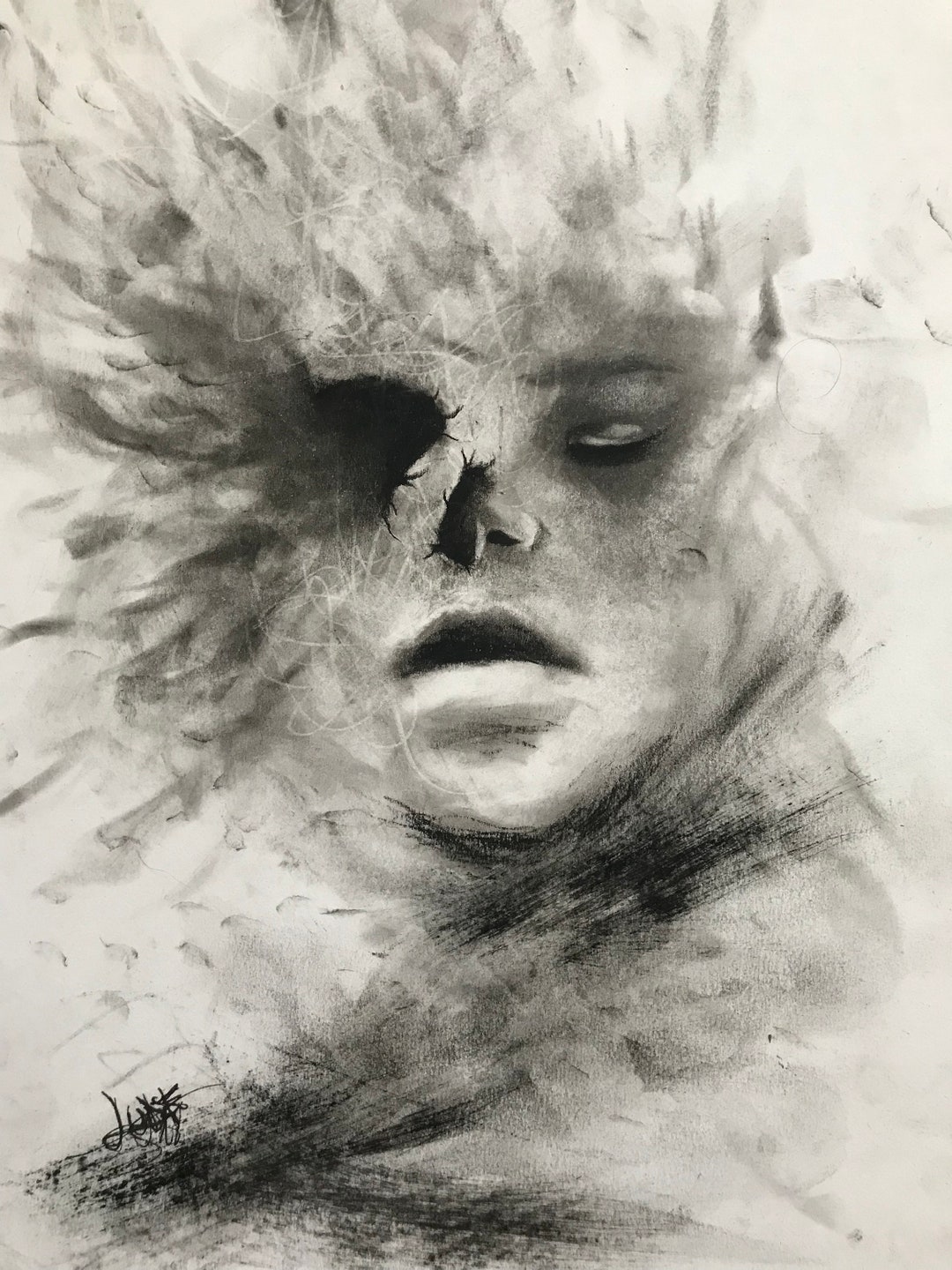 Charcoal Drawing Abstract Art revival - Etsy
