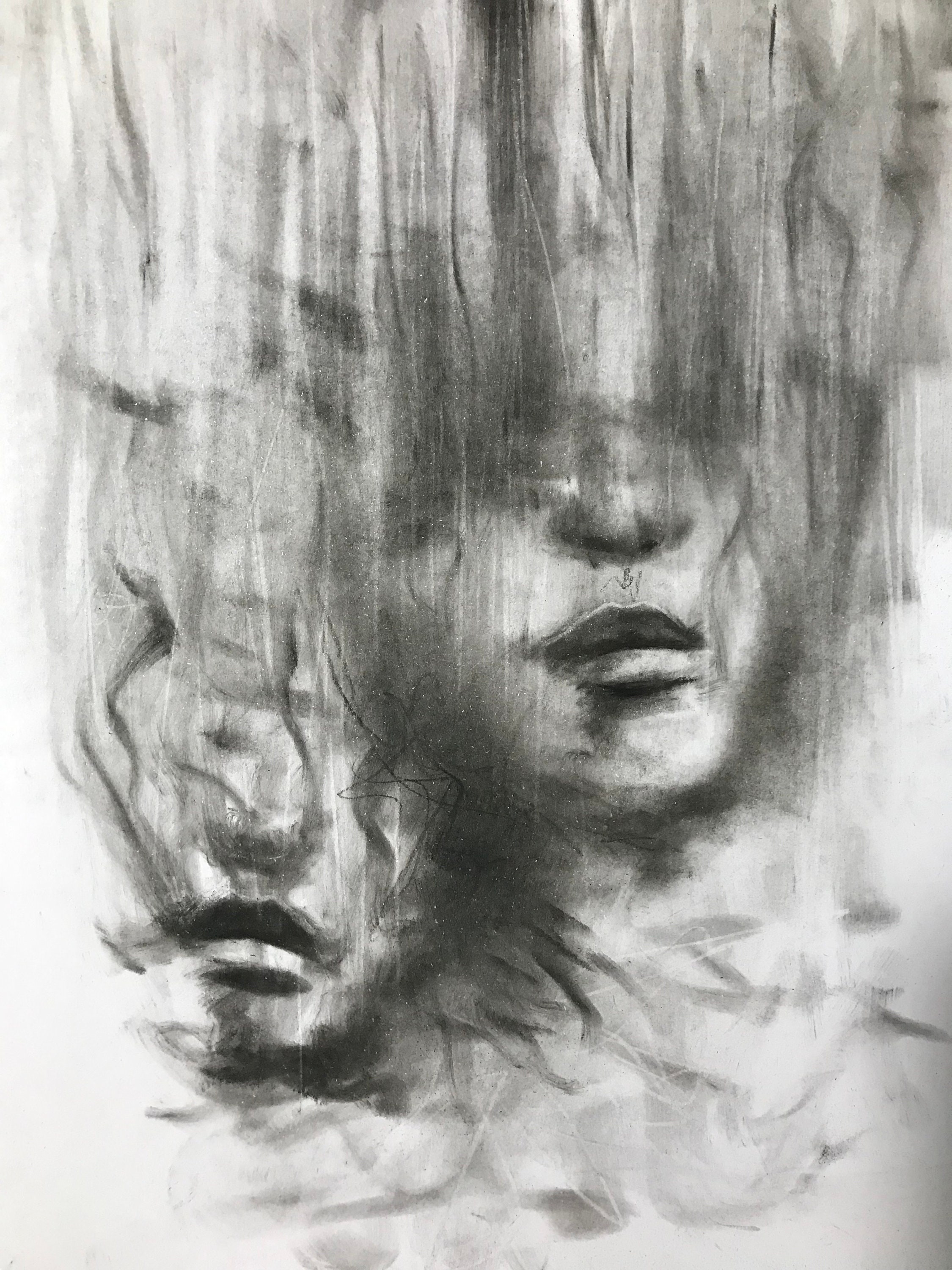 Abstract Art Charcoal Drawing letting Go - Etsy