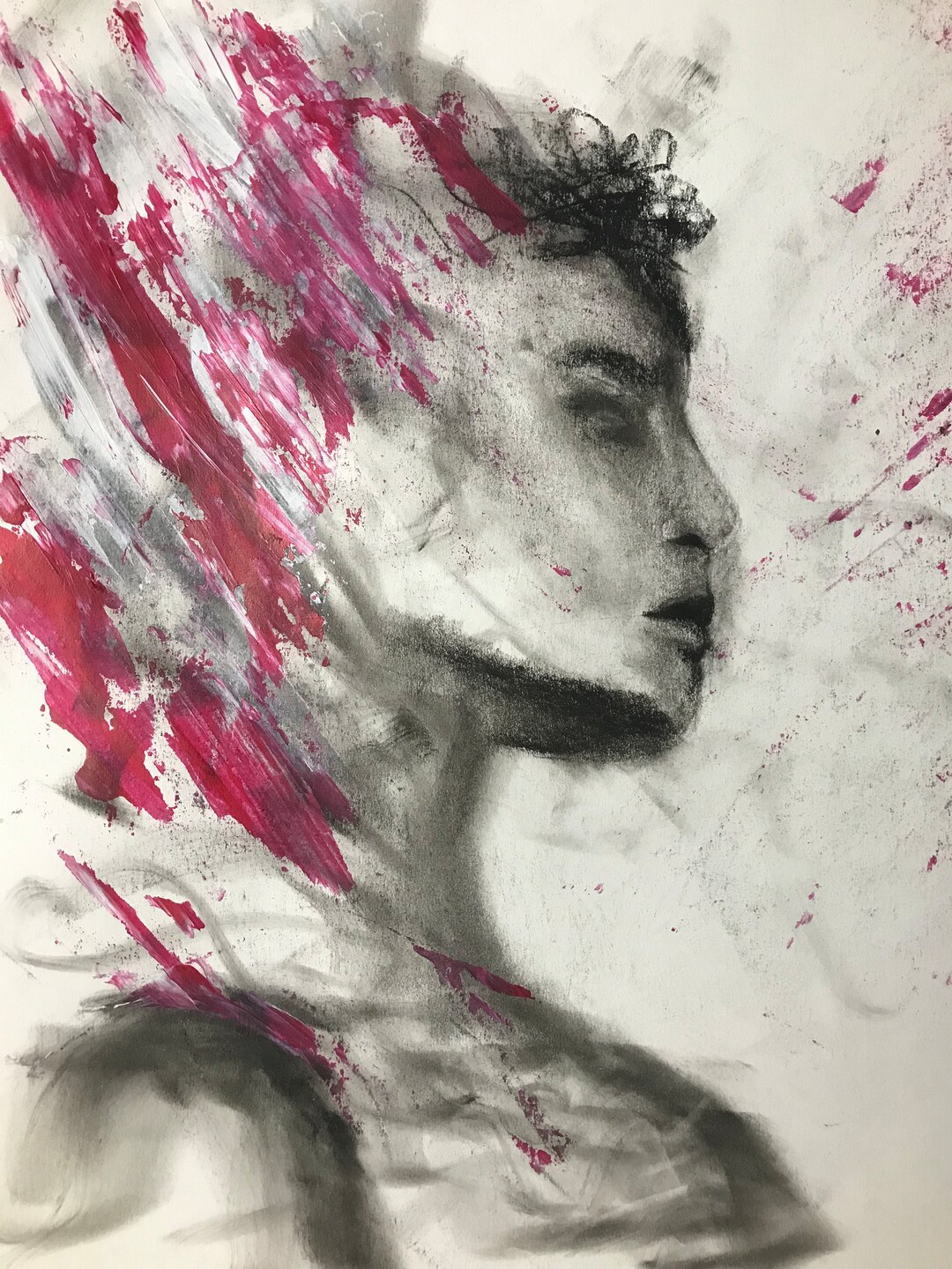Abstract Art Charcoal Drawing color Scratches - Etsy