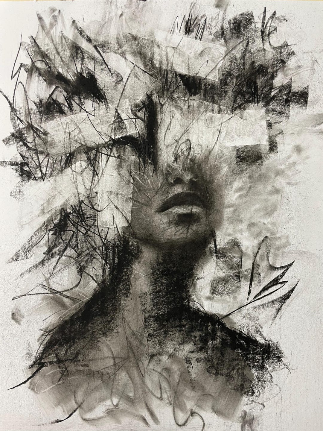 Abstract Art Charcoal Drawing (chaotic) - Etsy