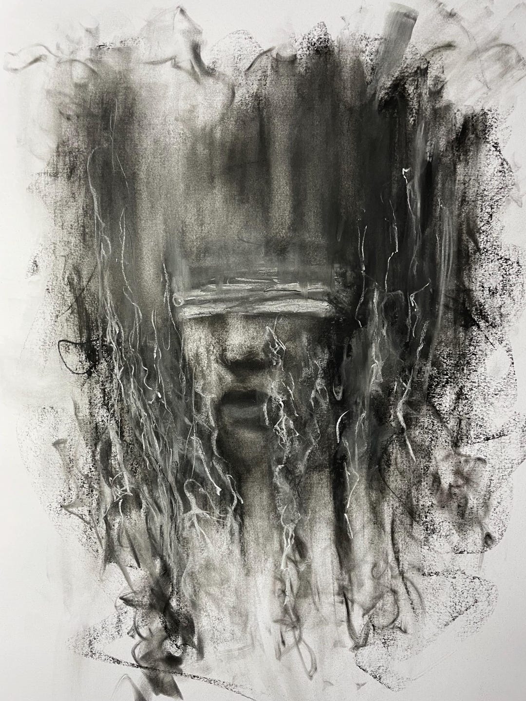 Abstract Art Charcoal Drawing (burning) - Etsy