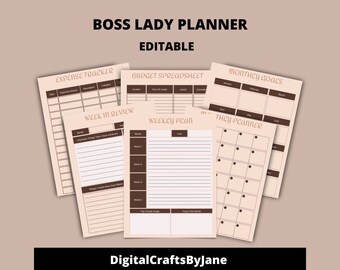 Editable Girl Boss Planner Printable Boss Babe Small Business - Etsy