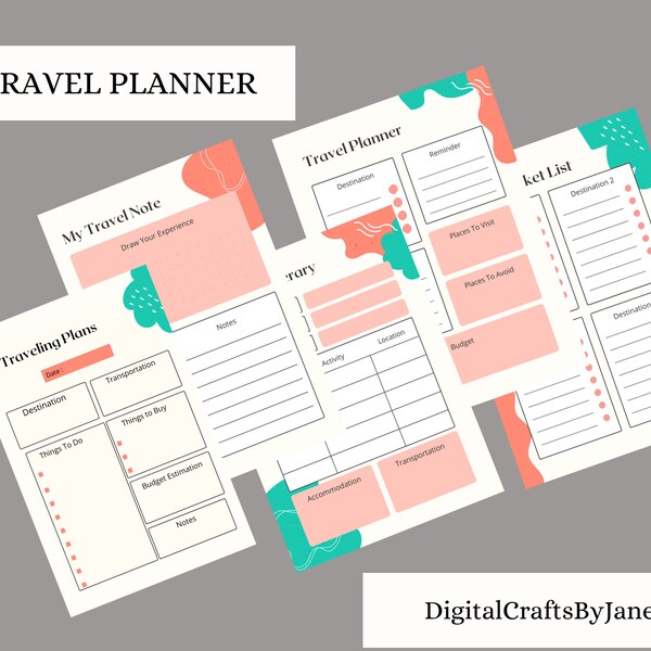 Travel Itinerary Template Planner Insert - Etsy
