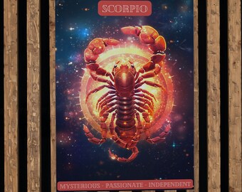 Scorpio Digital Download Astrology Zodiac Star Sign Sun Moon Rising ...