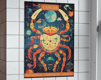 Cancer Zodiac Sign Poster, DIGITAL DOWNLOAD - Etsy