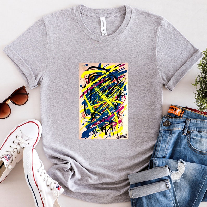 Neon Jackson Pollock Tee Colorful Abstract Art T-shirt Unique Gift for ...