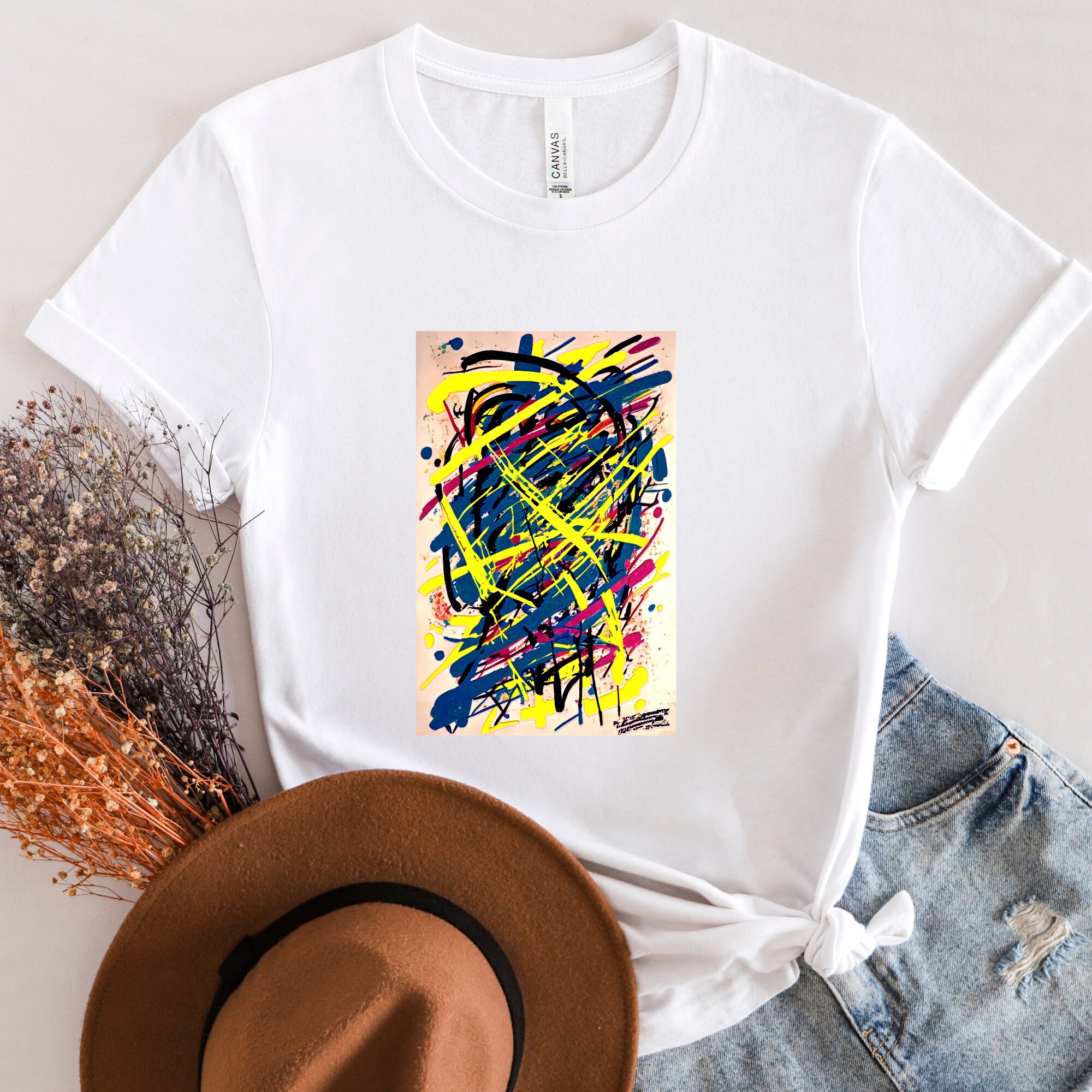 Neon Jackson Pollock Tee - Colorful Abstract Art T-shirt - Unique Gift ...
