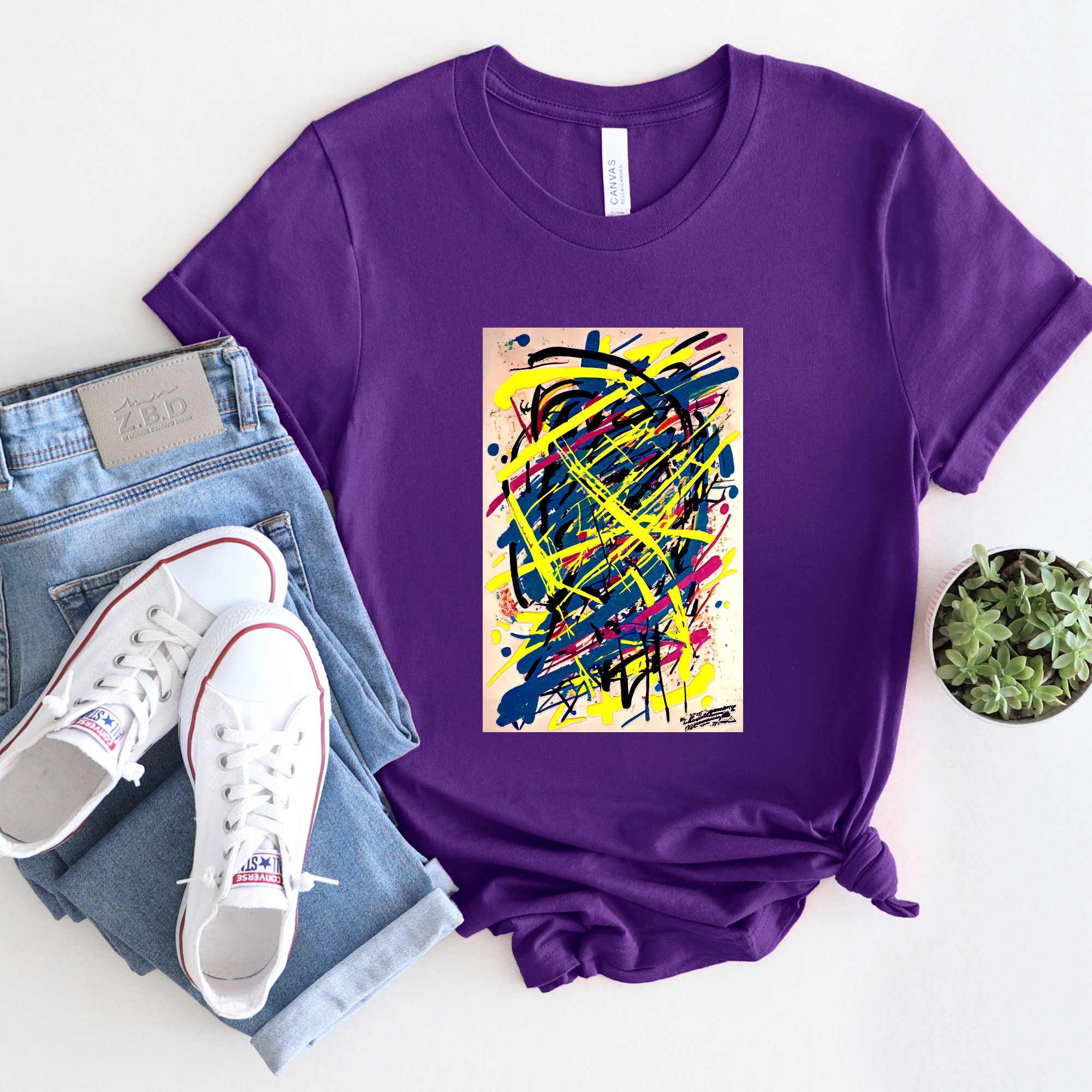 Neon Jackson Pollock Tee - Colorful Abstract Art T-shirt - Unique Gift ...