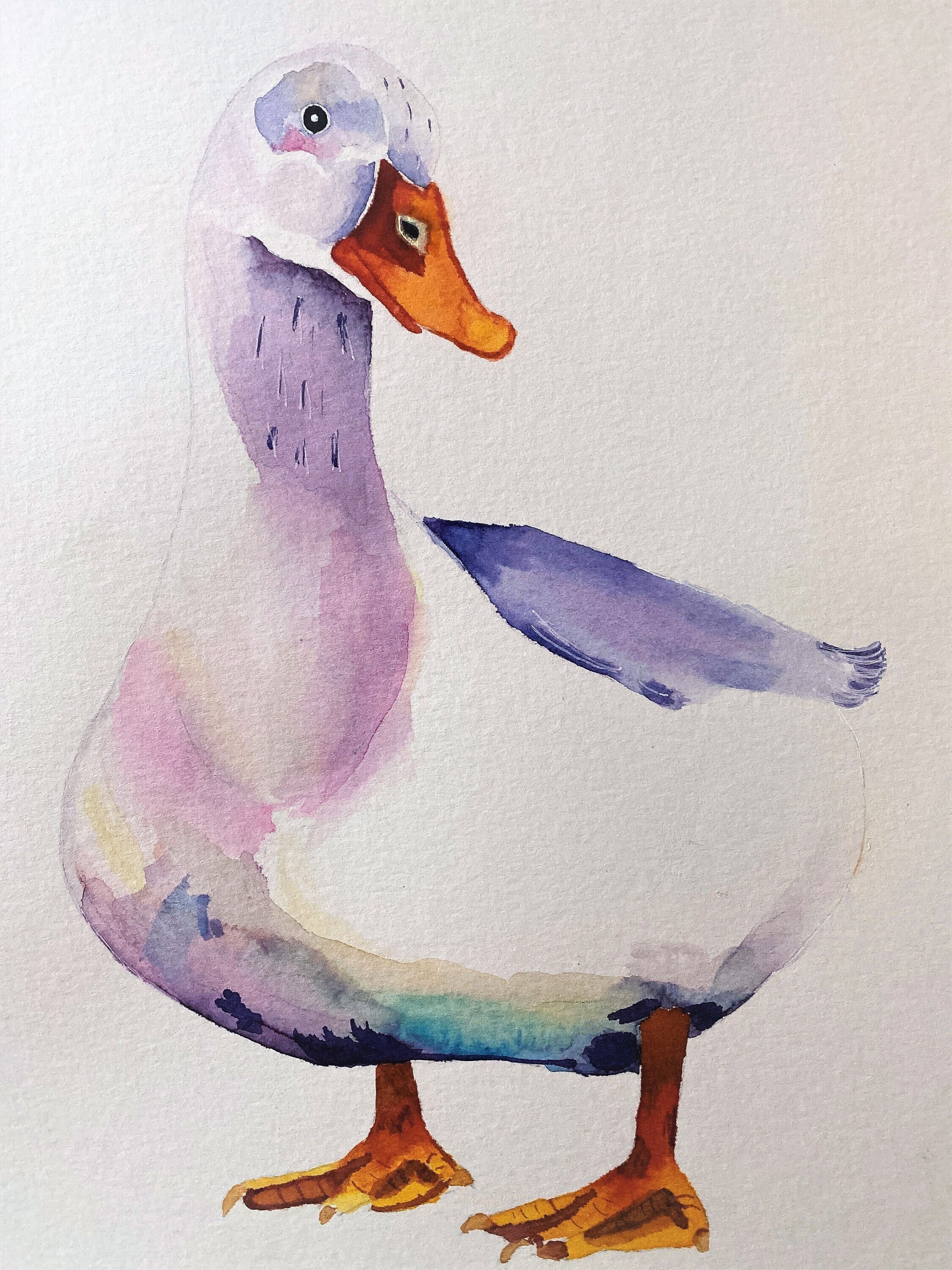 Watercolor Duck Digital Print - Etsy