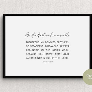 Bible Verse 1 Corinthians 15:58 Printable Wall Art Print - Etsy