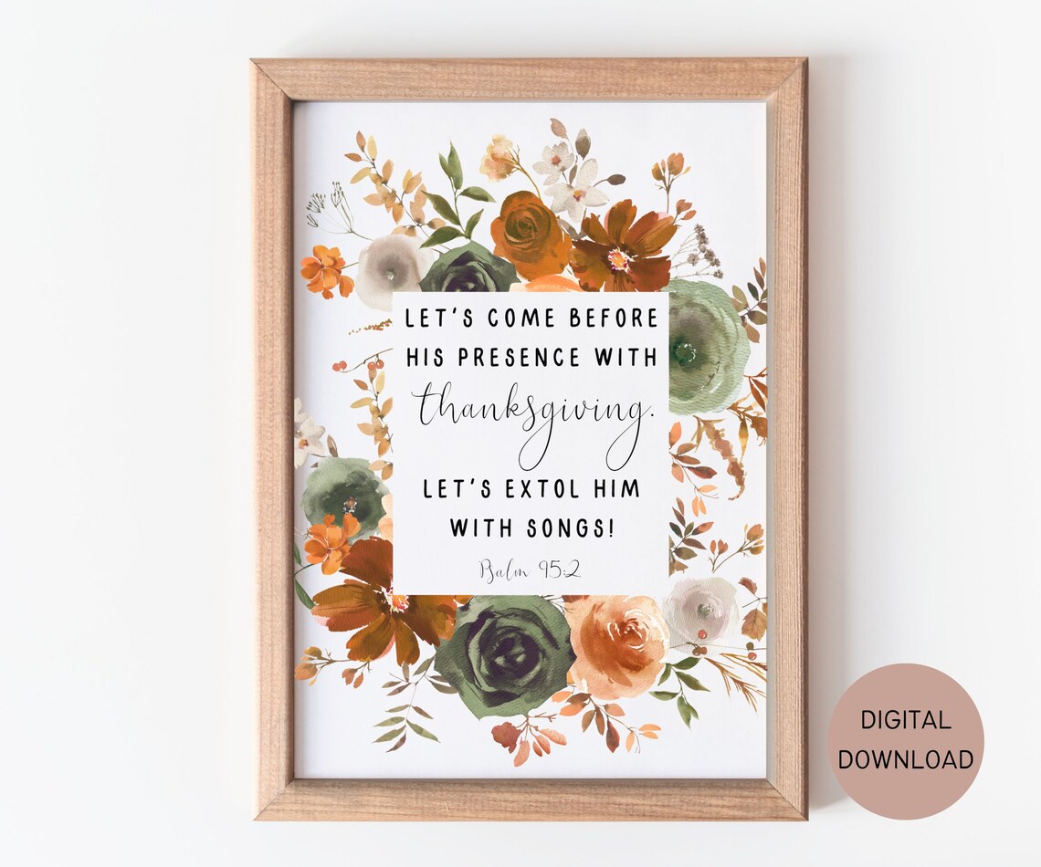 Thanksgiving Printable Bible Verse Wall Art - Fall Christian Decor ...