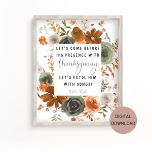 Thanksgiving Printable Bible Verse Wall Art - Fall Christian Decor ...
