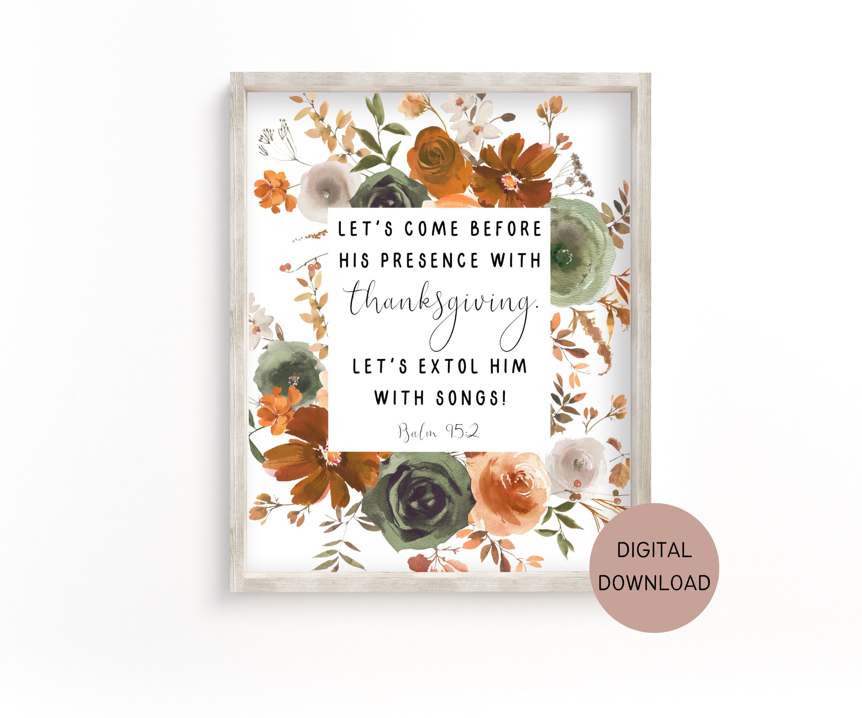 Thanksgiving Printable Bible Verse Wall Art - Fall Christian Decor ...
