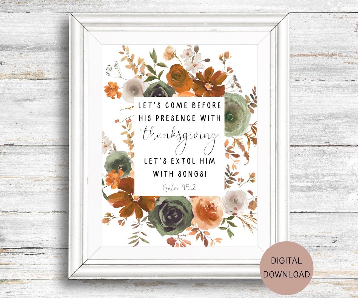 Thanksgiving Printable Bible Verse Wall Art - Fall Christian Decor ...