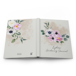 Personalized Watercolor Floral Journal - Customizable Gardening Journal ...
